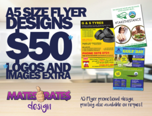 A5 size flyer designs - Mates Rates Design